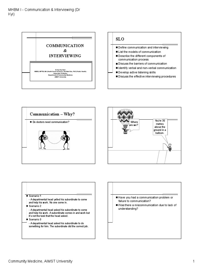 Communication and Interviewing Skills | PDF | Nonverbal Communication | Communication