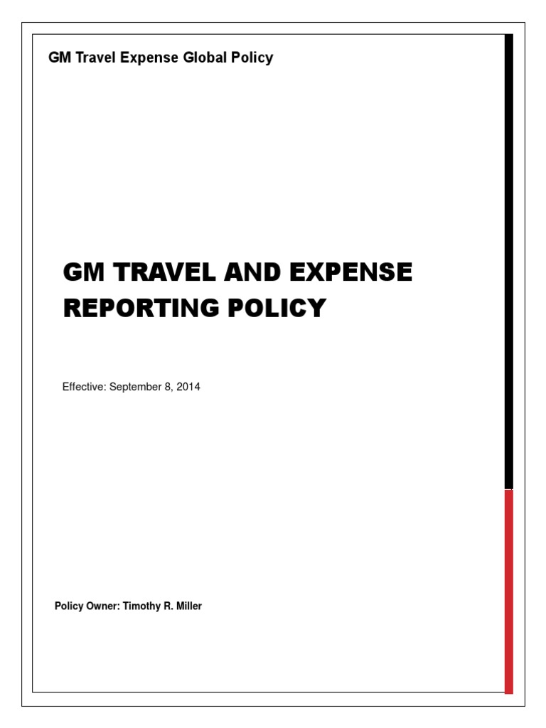 General Motors Travel Expense Policy | PDF | Frequent Flyer Program ...