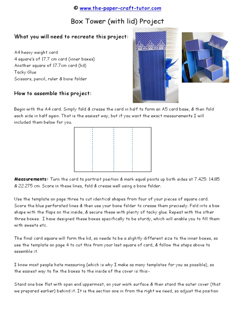Box Tower (With Lid) - Project Notes Templates | PDF | Teaching Methods ...