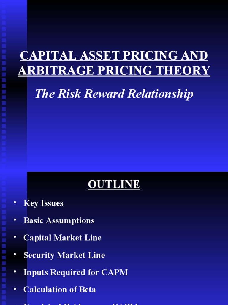 Capital Asset Pricing and Arbitrage Pricing Theory: The Risk Reward ...