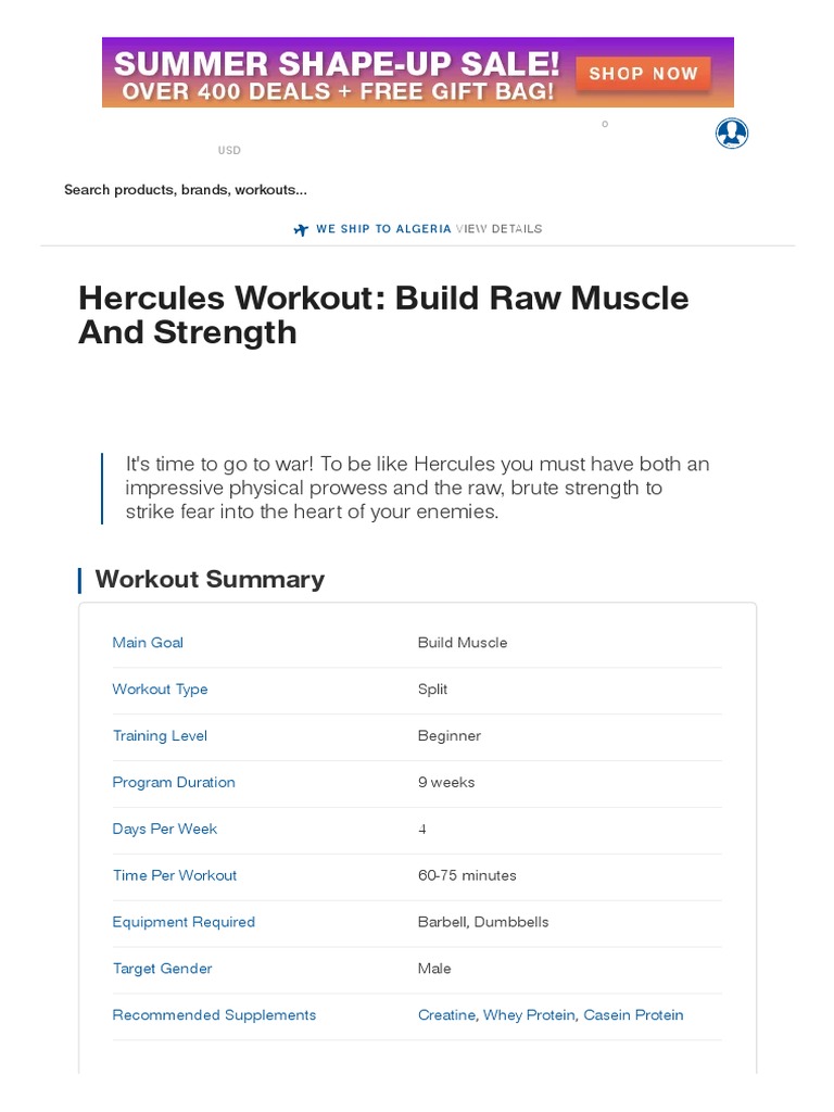 Hercules Workout - Build Raw Muscle and Strength - Muscle & Strength ...