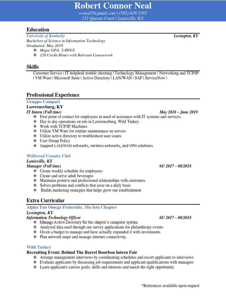 Robert Neal Resume | PDF | Active Directory | Kentucky