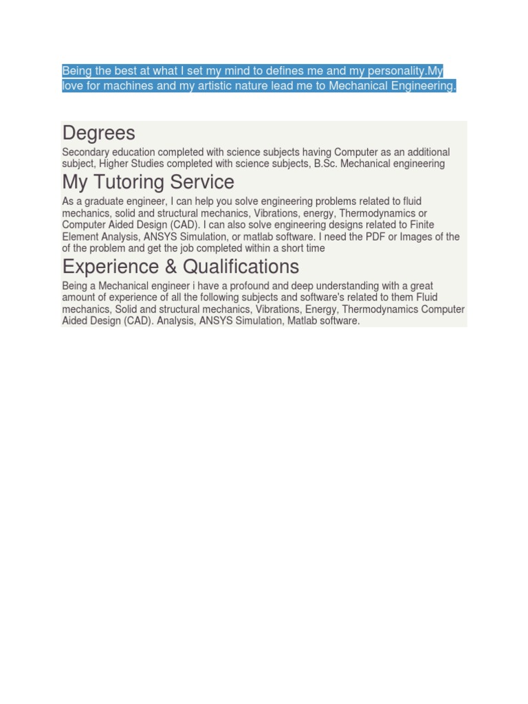 Degrees My Tutoring Service | PDF