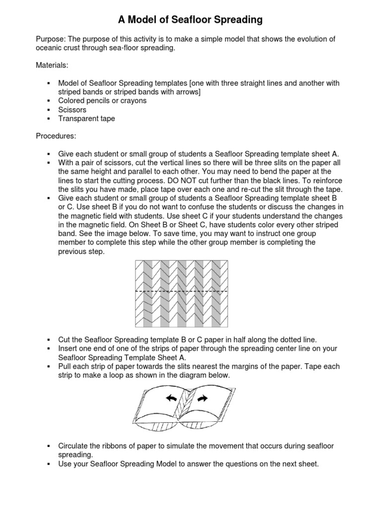 Model Seafloor Spreading All | PDF | Plate Tectonics | Seabed