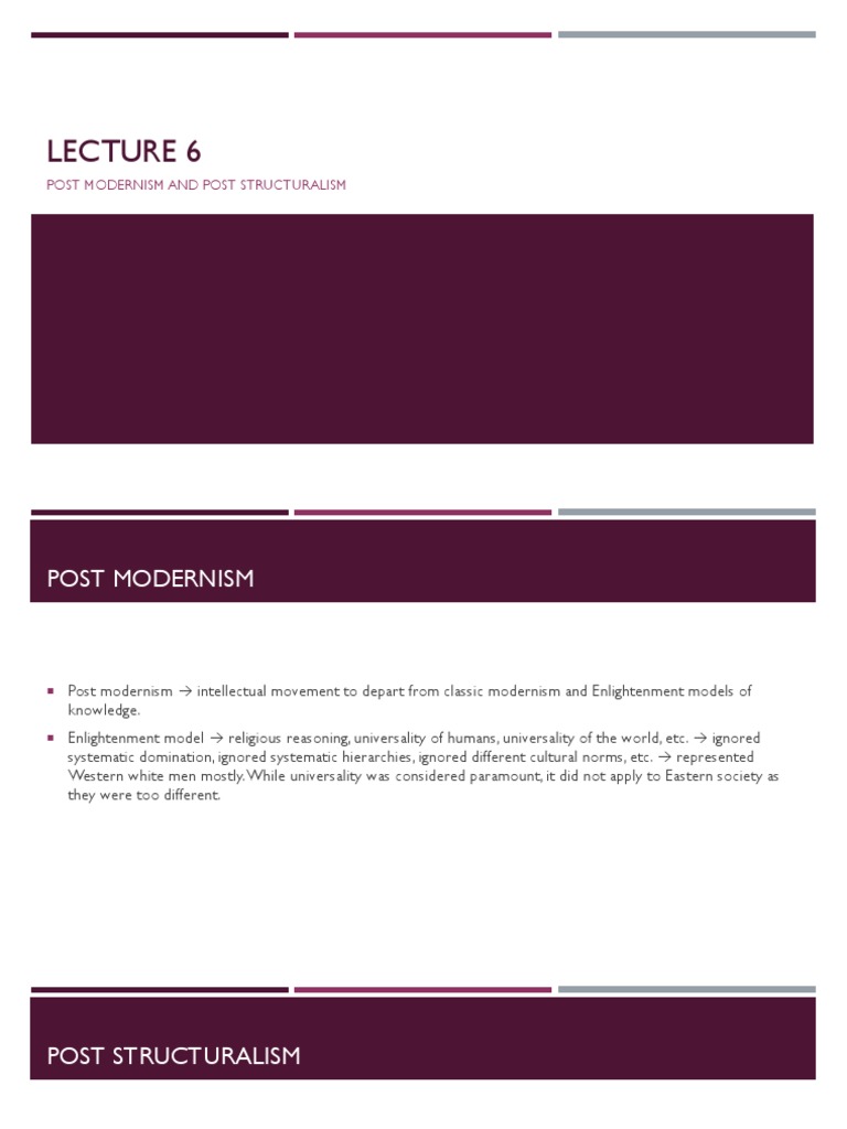 Post Modernism and Post Structuralism | PDF