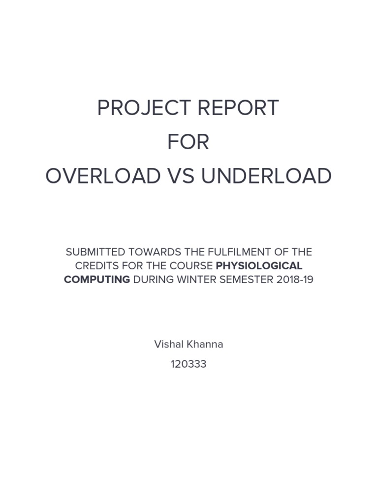 Project Report FOR Overload Vs Underload | Download Free PDF ...