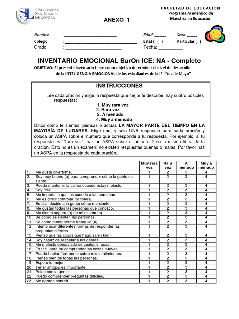 test de inteligencia emocional | Inteligencia | Correlación y dependencia