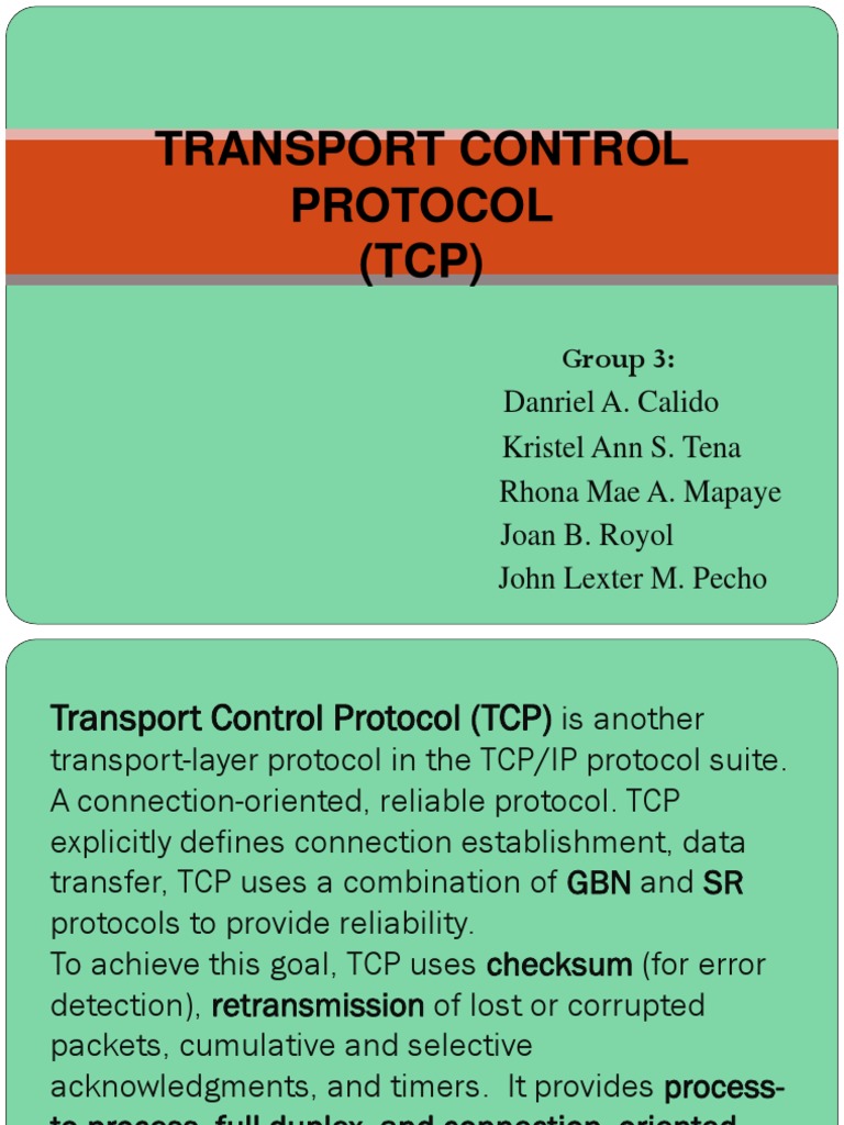 Transport Control Protocol | PDF | Transmission Control Protocol | Port ...
