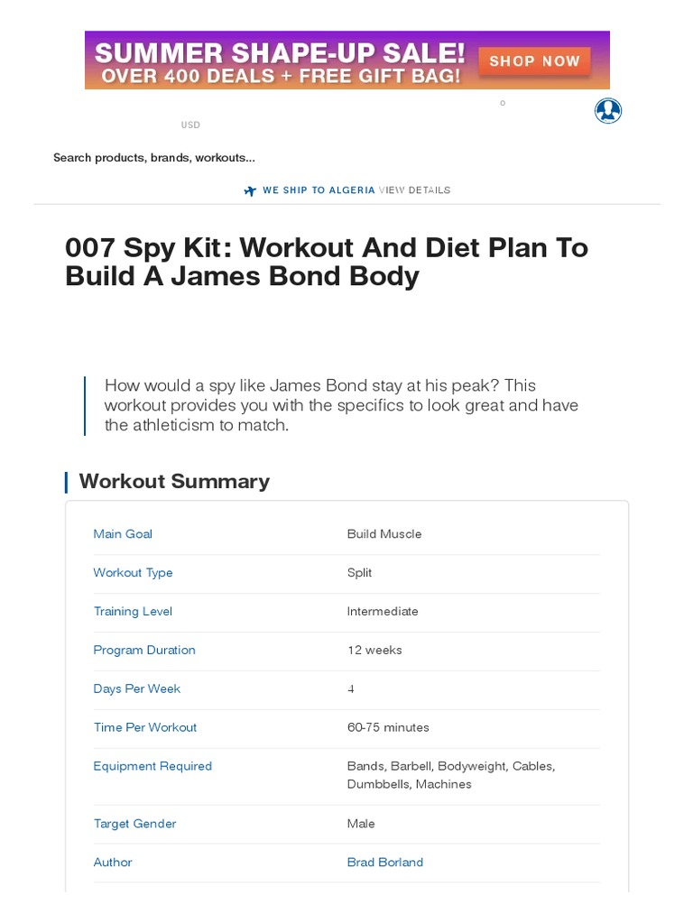 007 Spy Kit - Workout and Diet Plan To Build A James Bond Body - Muscle ...