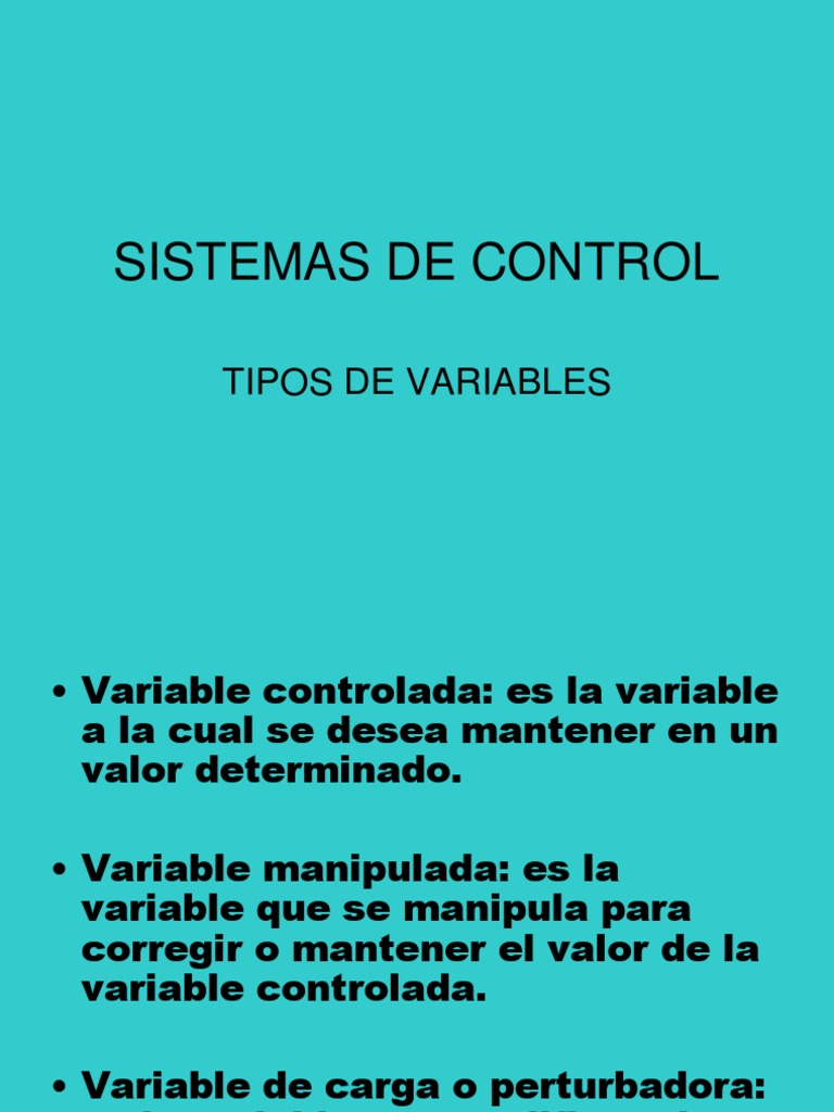 Tipos de Variables | PDF | Realimentación | Temperatura