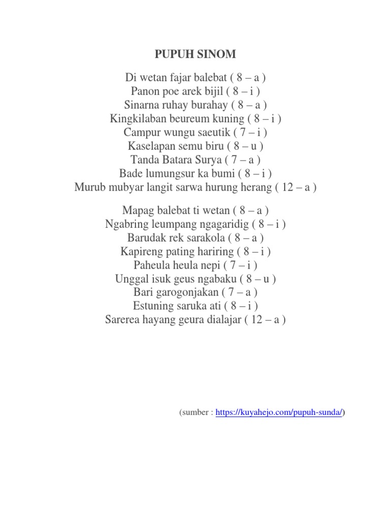 Pupuh Sinom | PDF