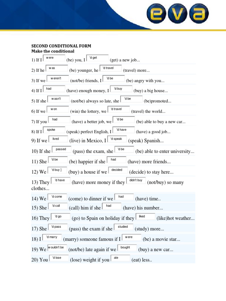 Second Conditional Form Make The Conditional | PDF