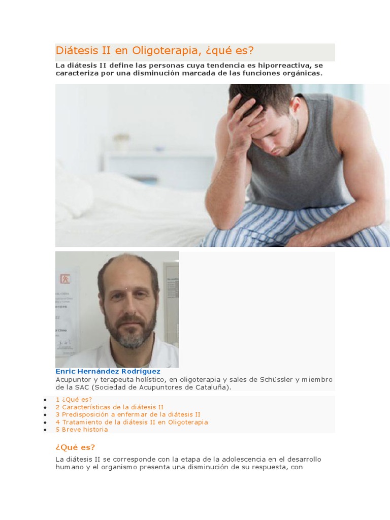 Diátesis II en Oligoterapia 2 | PDF | Infección | Asma