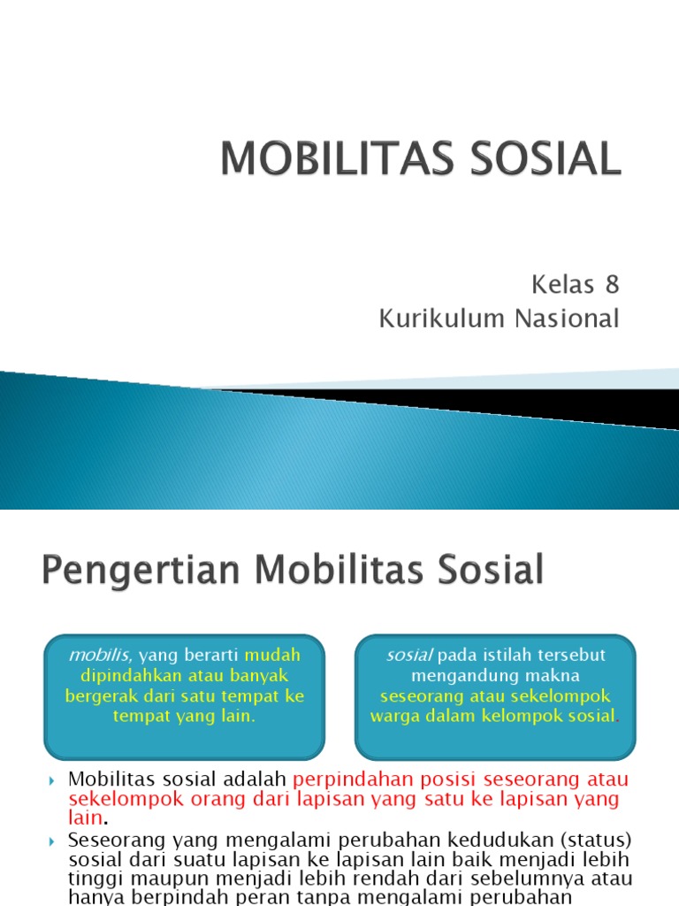 Mobilitas Sosial | PDF | Karier & Perkembangan