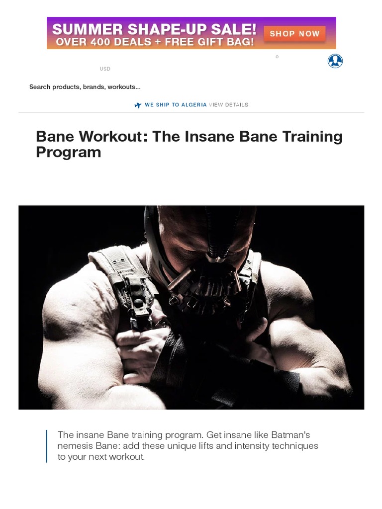 Bane Workout - The Insane Bane Training Program | PDF | Dieting ...