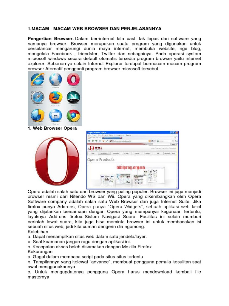 Macam-Macam Web Browser dan Fungsinya | PDF