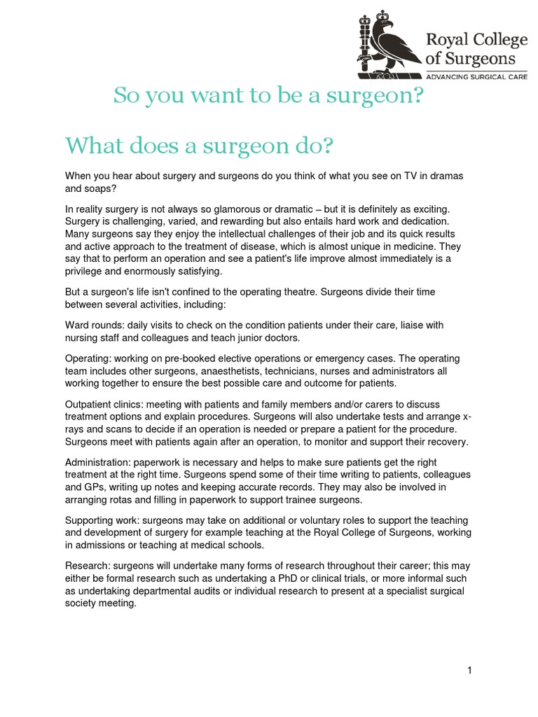 How Become A Surgeon | PDF | Medical School | Doctor Of Medicine
