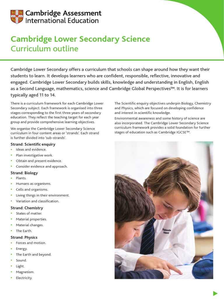 Cambridge Grade7 Science Curriculum Outline PDF | PDF | Plants | Science