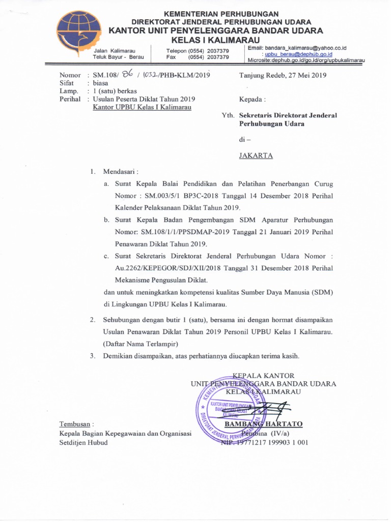 Contoh Surat Usulan Peserta Diklat | PDF
