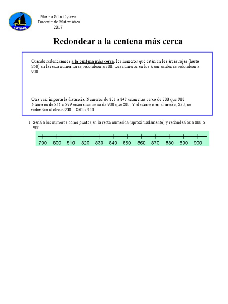 Redondeo a la Centena Más Cercana | PDF | Enseñanza de matemática