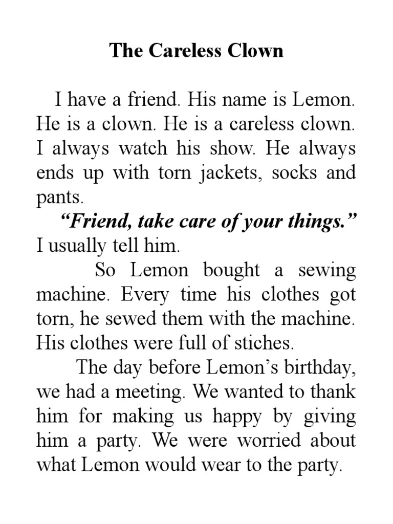 8 The Careless Clown | PDF