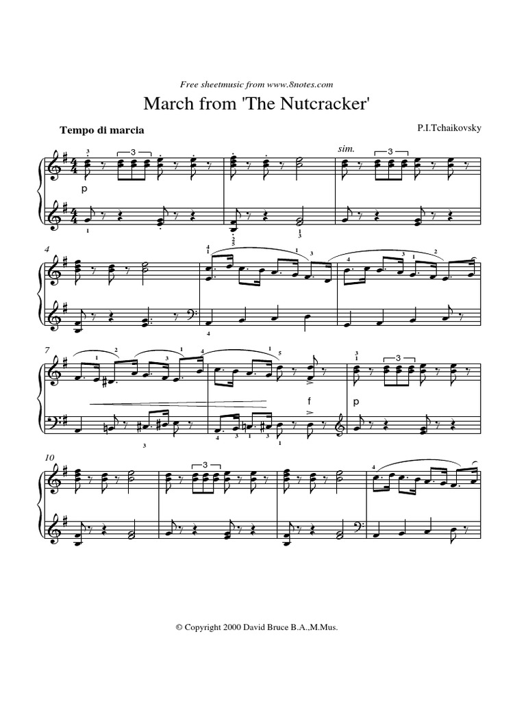 March From 'The Nutcracker': Tempo Di Marcia | PDF | The Nutcracker ...