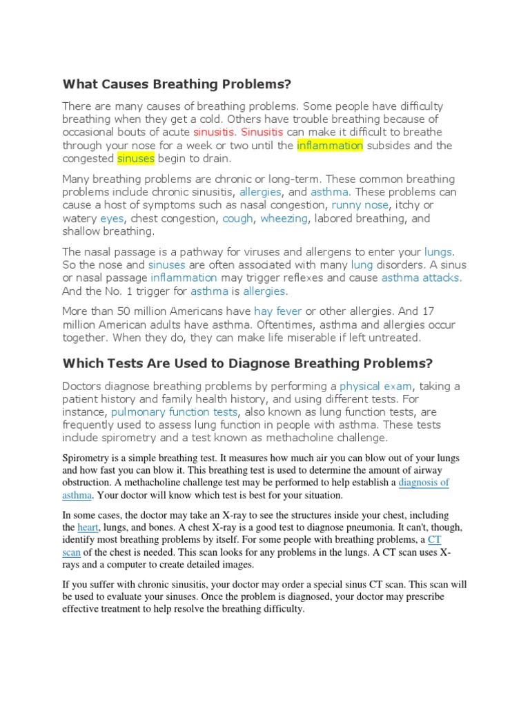 What Causes Breathing Problems | PDF | Asthma | Allergen
