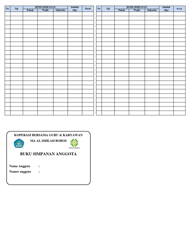 Buku Simpanan Koperasi | PDF