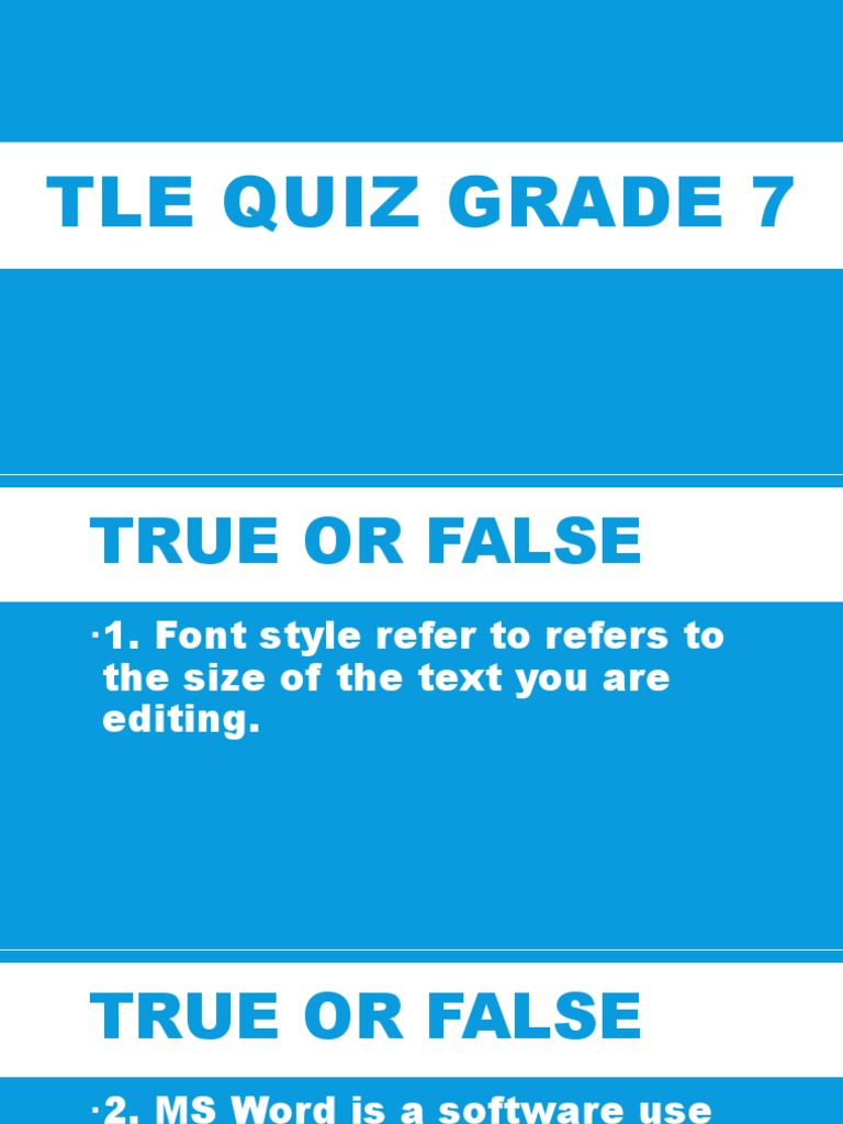 Tle Quiz Grade 7 | PDF | Career & Growth | Computers