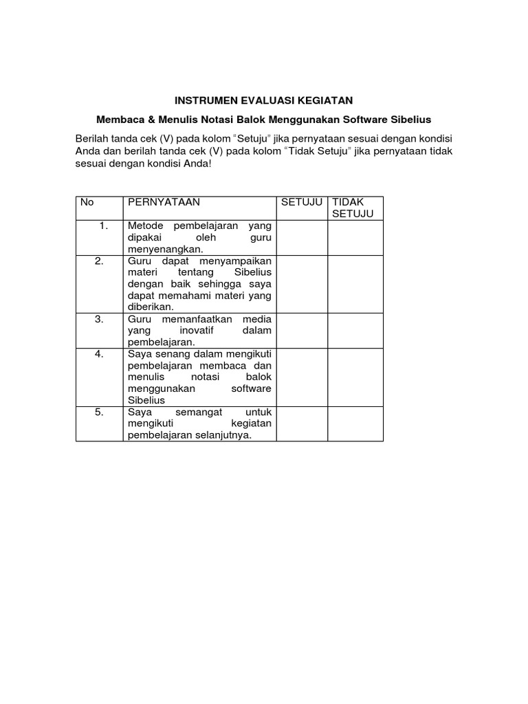 Instrumen Evaluasi Kegiatan | PDF