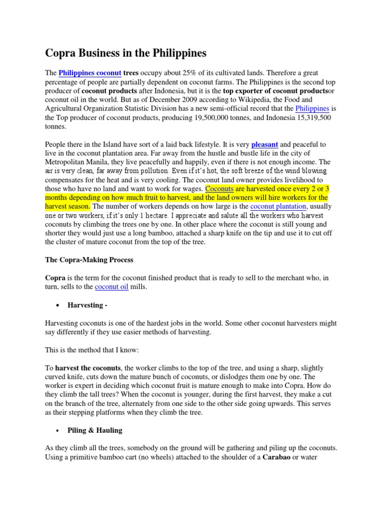 The Copra Production Process: A Family Business in the Philippines ...