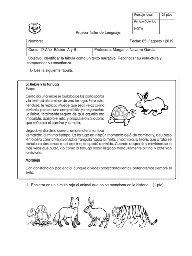 Análisis de una fábula y su moraleja | PDF