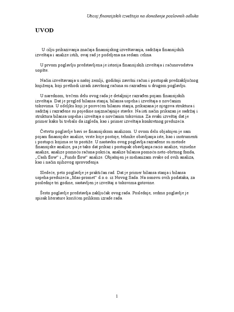 Finansijski Izvestaji | PDF