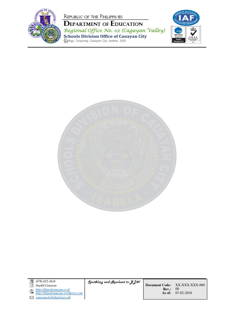 ISO Template for Document Master List | PDF