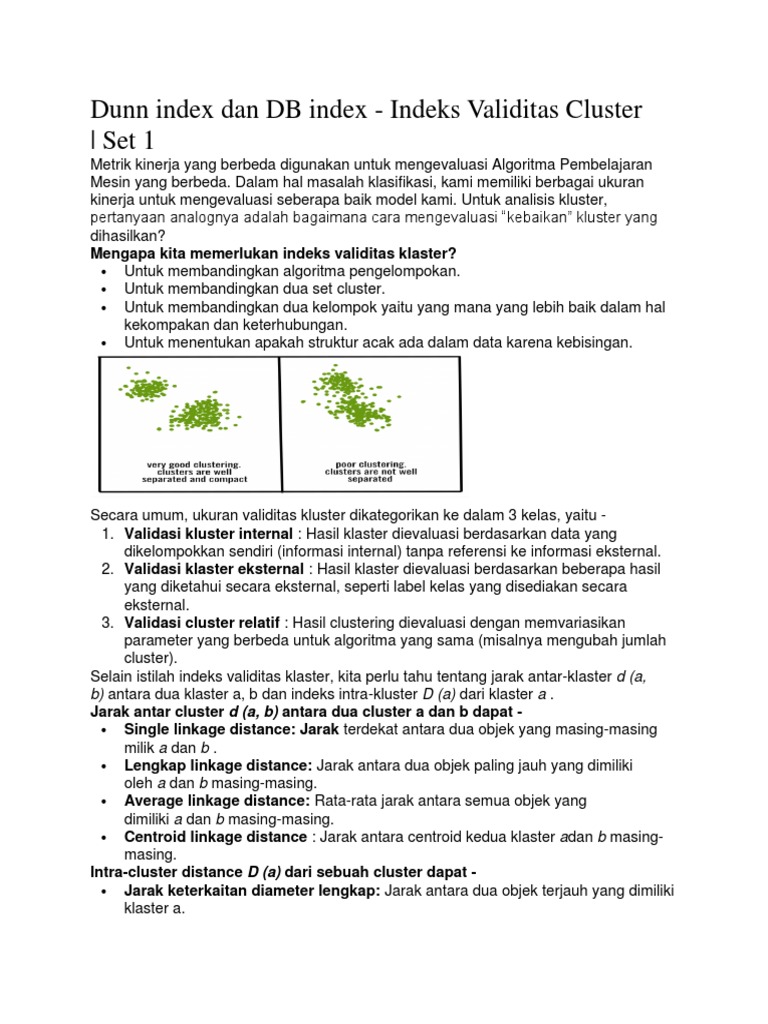 Dunn Index Dan DB Index | PDF