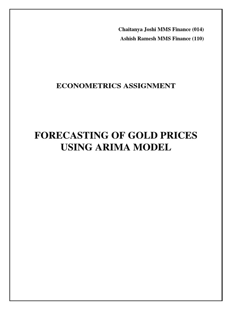 Econometrics Assignment | PDF | Autoregressive Integrated Moving Average | Forecasting