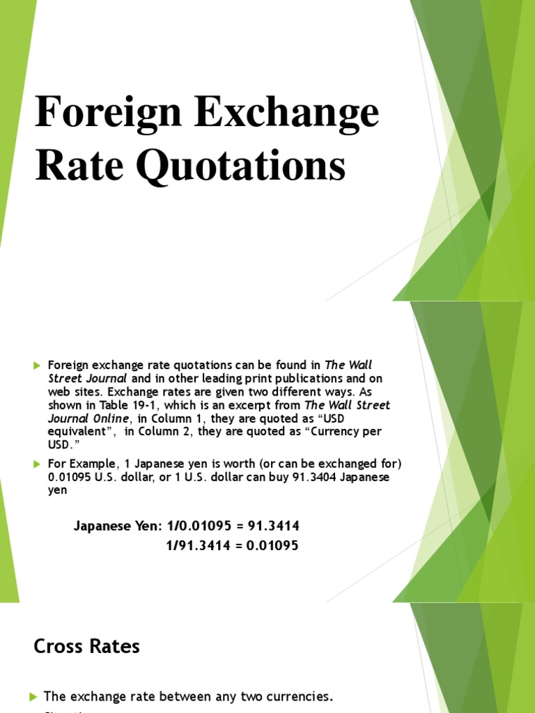 Understanding Foreign Exchange Quotations | PDF | Japanese Yen ...