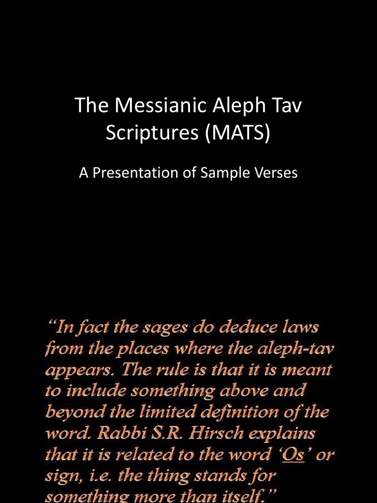 Messianic Aleph Tav Scriptures Mats PDF | PDF