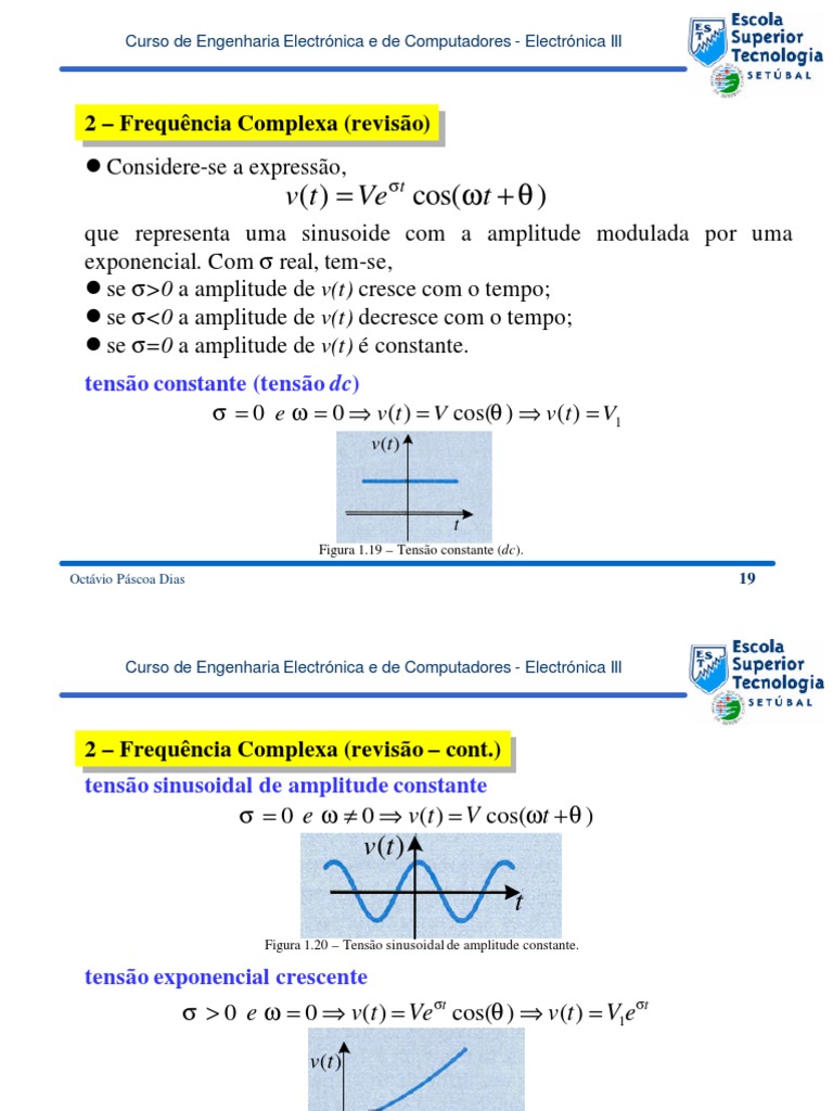 Frequencia Complexa 2 | PDF | Impedância elétrica | Transformada de Laplace