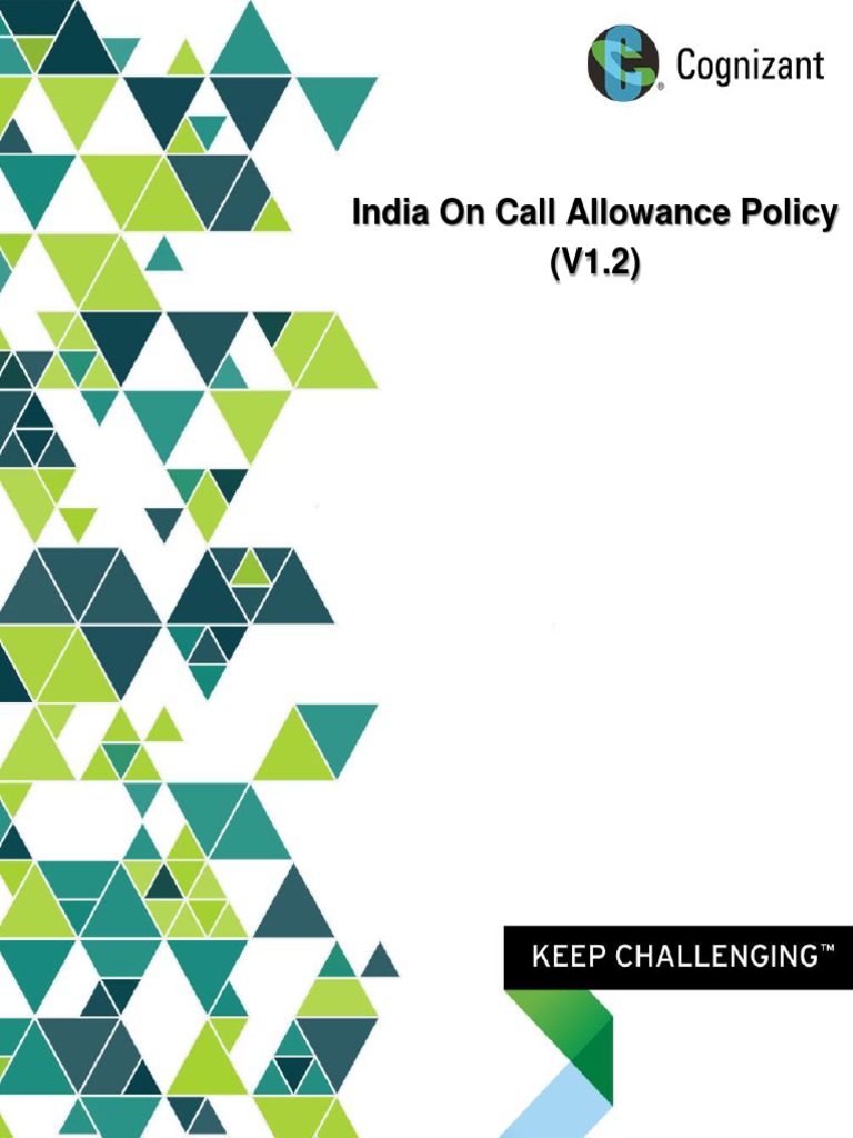 CTS India On Call Allowance Policy | PDF | Payroll | Workweek And Weekend