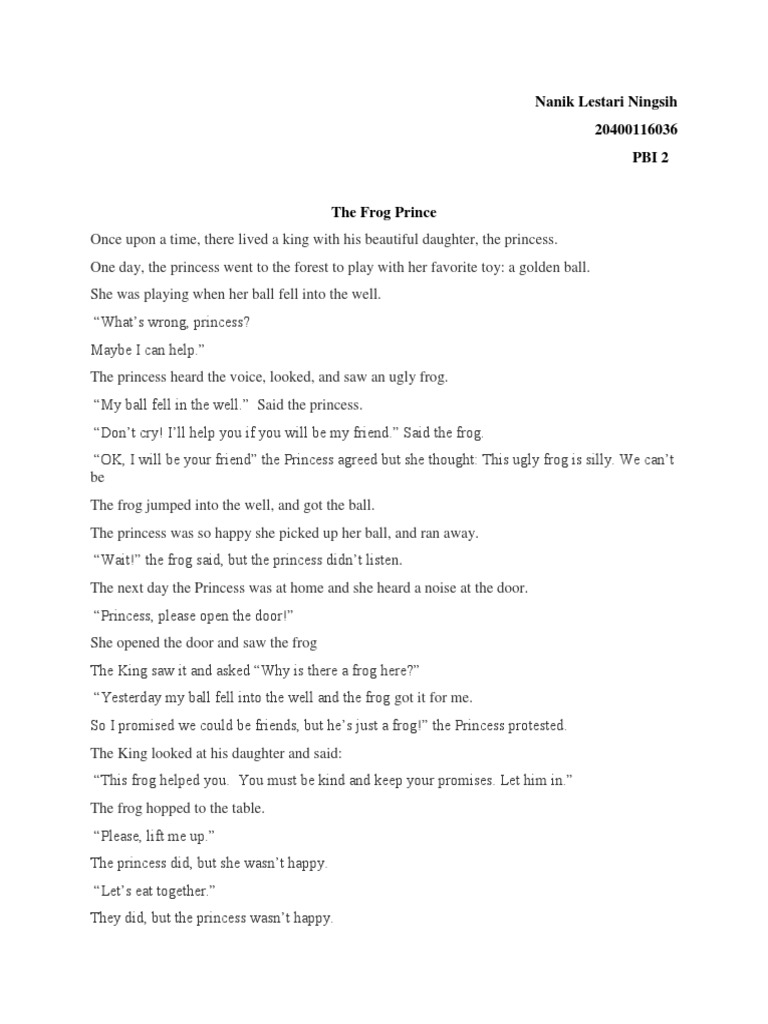 The Frog Prince Story Telling | PDF