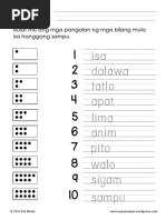 Bilang Anim Worksheets | PDF