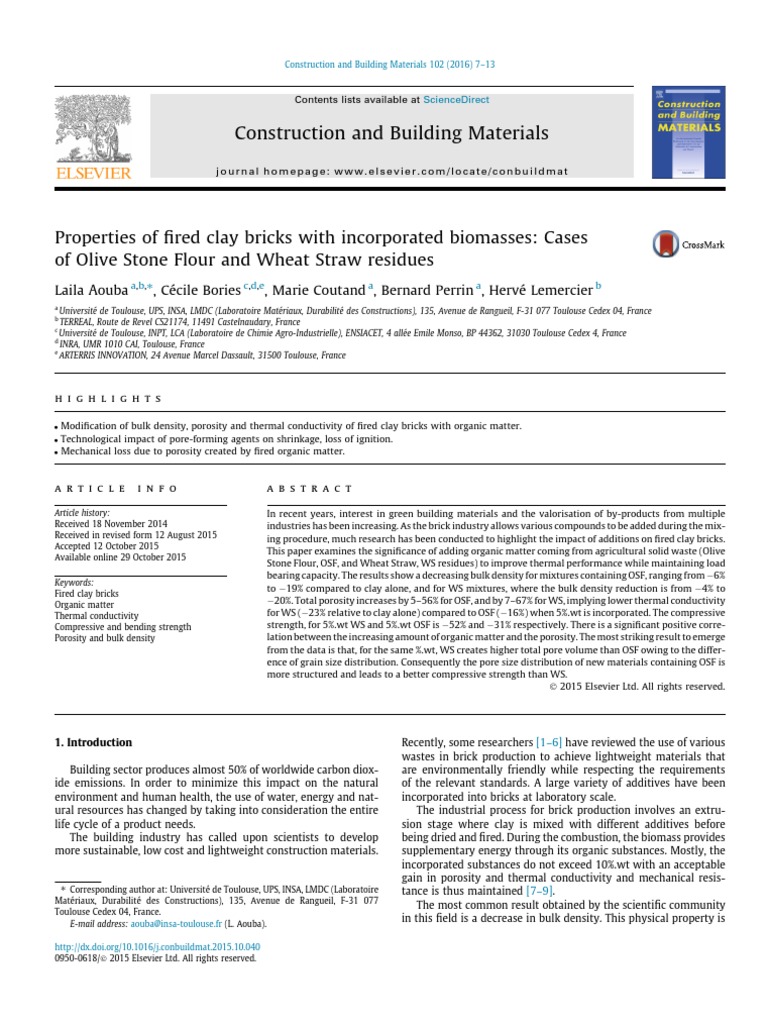 Construction and Building Materials: Laila Aouba, Cécile Bories, Marie ...