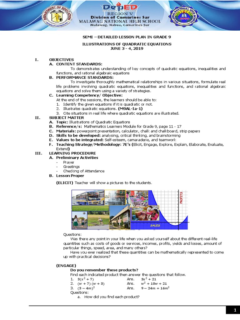 Exploring Quadratic Equations Through Real-World Examples: A Detailed ...