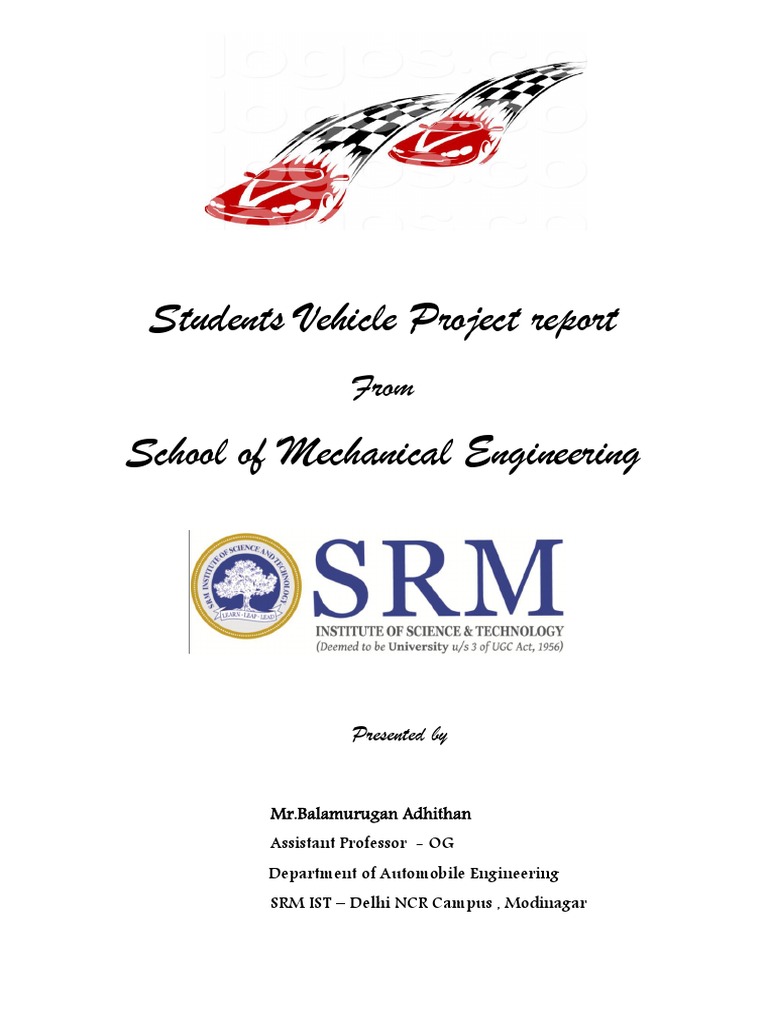Students Vehicle Project Report School of Mechanical Engineering | PDF ...