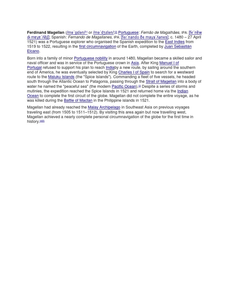 Ferdinand Magellan | PDF