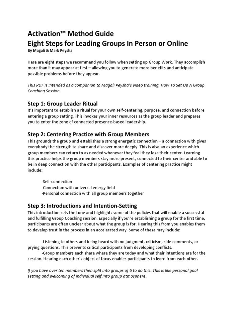 How To Structure A Group Coaching Session | PDF | Creativity | Self