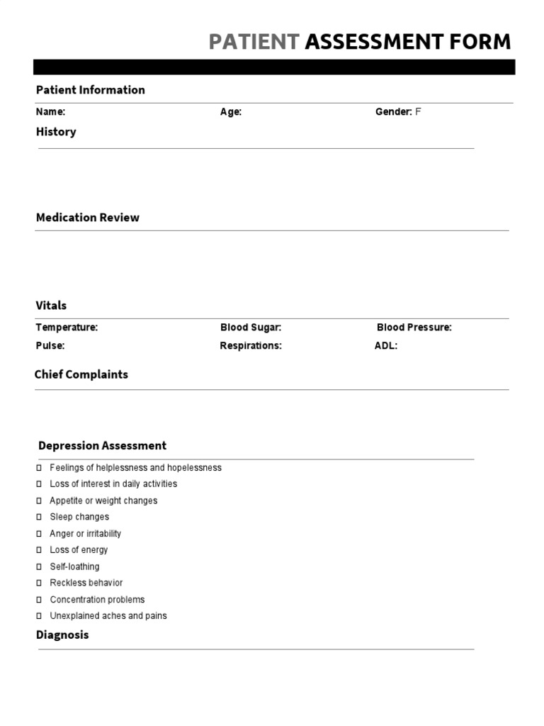 Patient Assessment Form