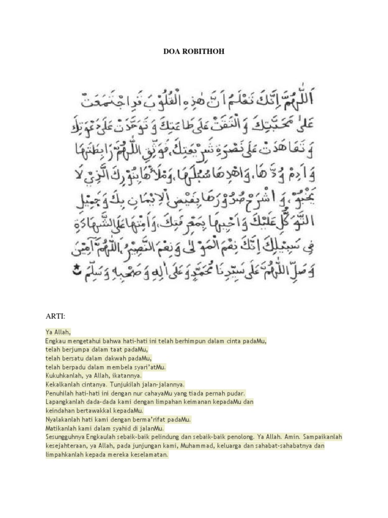 Doa Robithoh | PDF