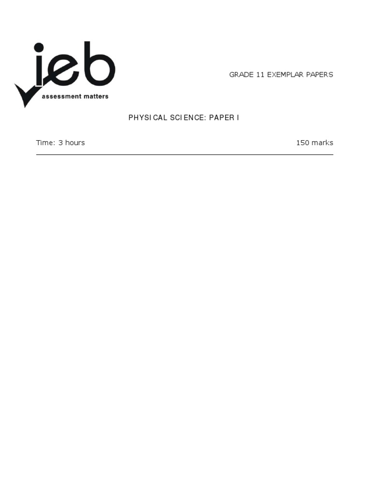 Physics Paper 1 Grade 11 Exemplar Paper 2007 | PDF | Capacitor | Gases